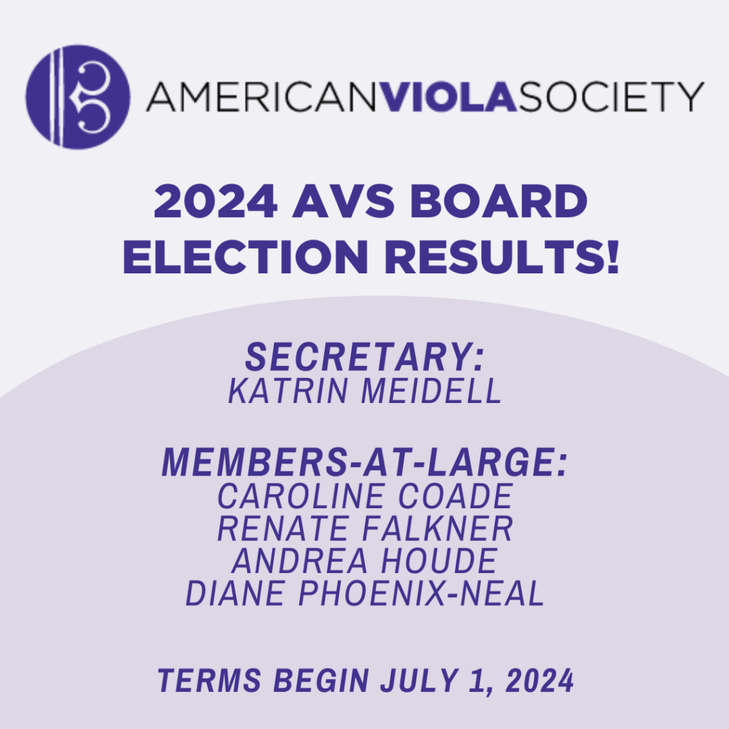 2024 AVS Board Election Results - Welcome to the American Viola Society!