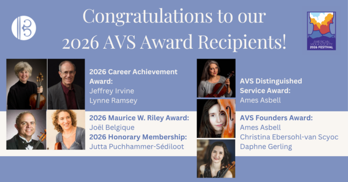 2026 AVS Award Winners Announced - Welcome to the American Viola Society!